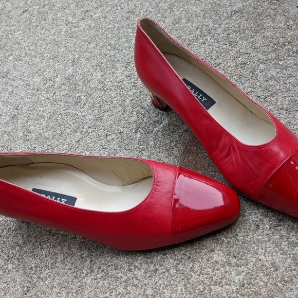Bally | Shoes | Vintage Bally Red Leather Heels Switzerland Size 5 New ...